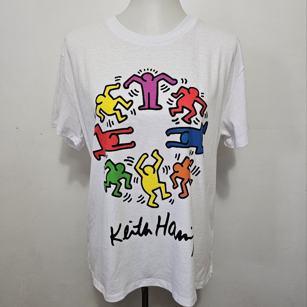 Keith Haring White Circle Of Unity Crewneck Short Sle… - Gem